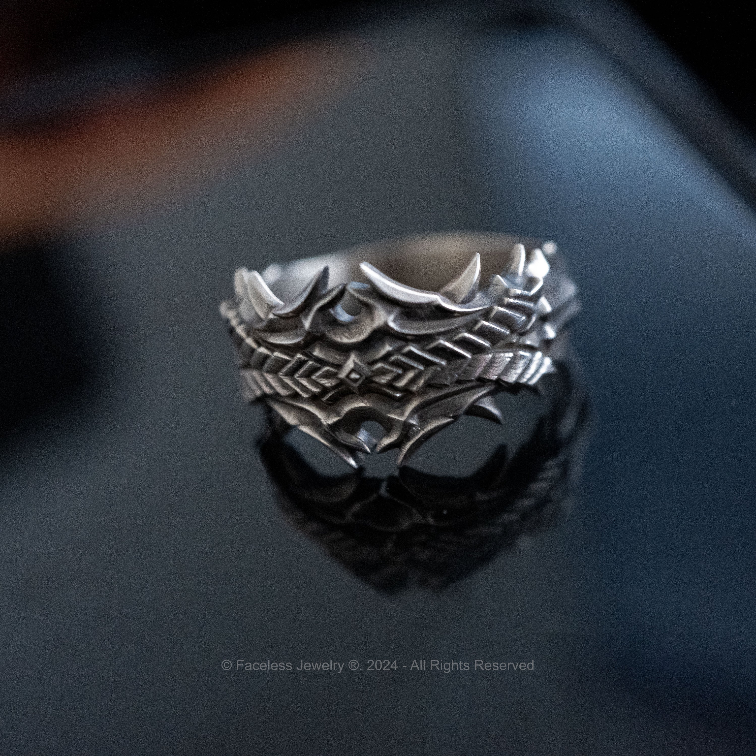Infernal Dracken - A Sterling Silver Draconic Band – Faceless Jewelry